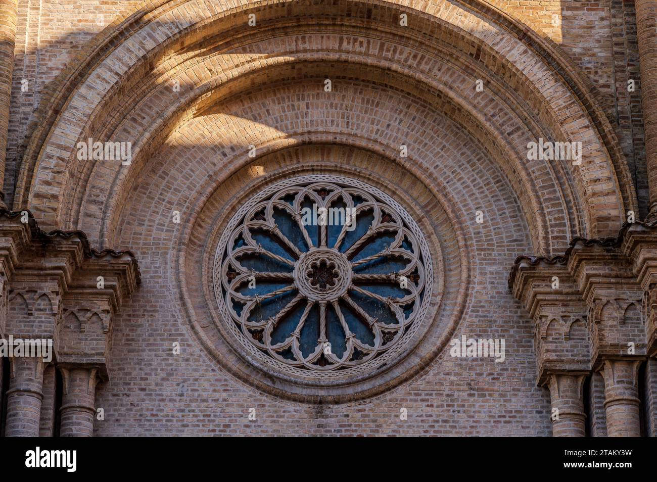 It was built in 1886 in neo-Romanesque style. It has a main façade ...