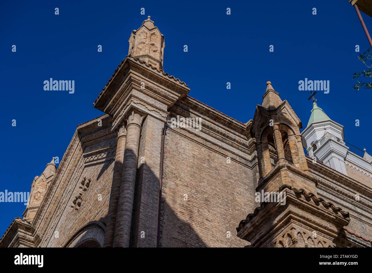 It was built in 1886 in neo-Romanesque style. It has a main façade ...