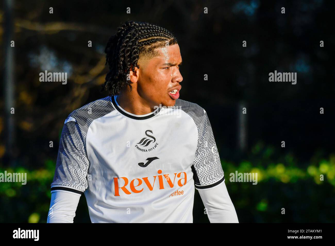 Swansea, Wales. 1 December 2023. Kyrell Wilson of Swansea City during ...