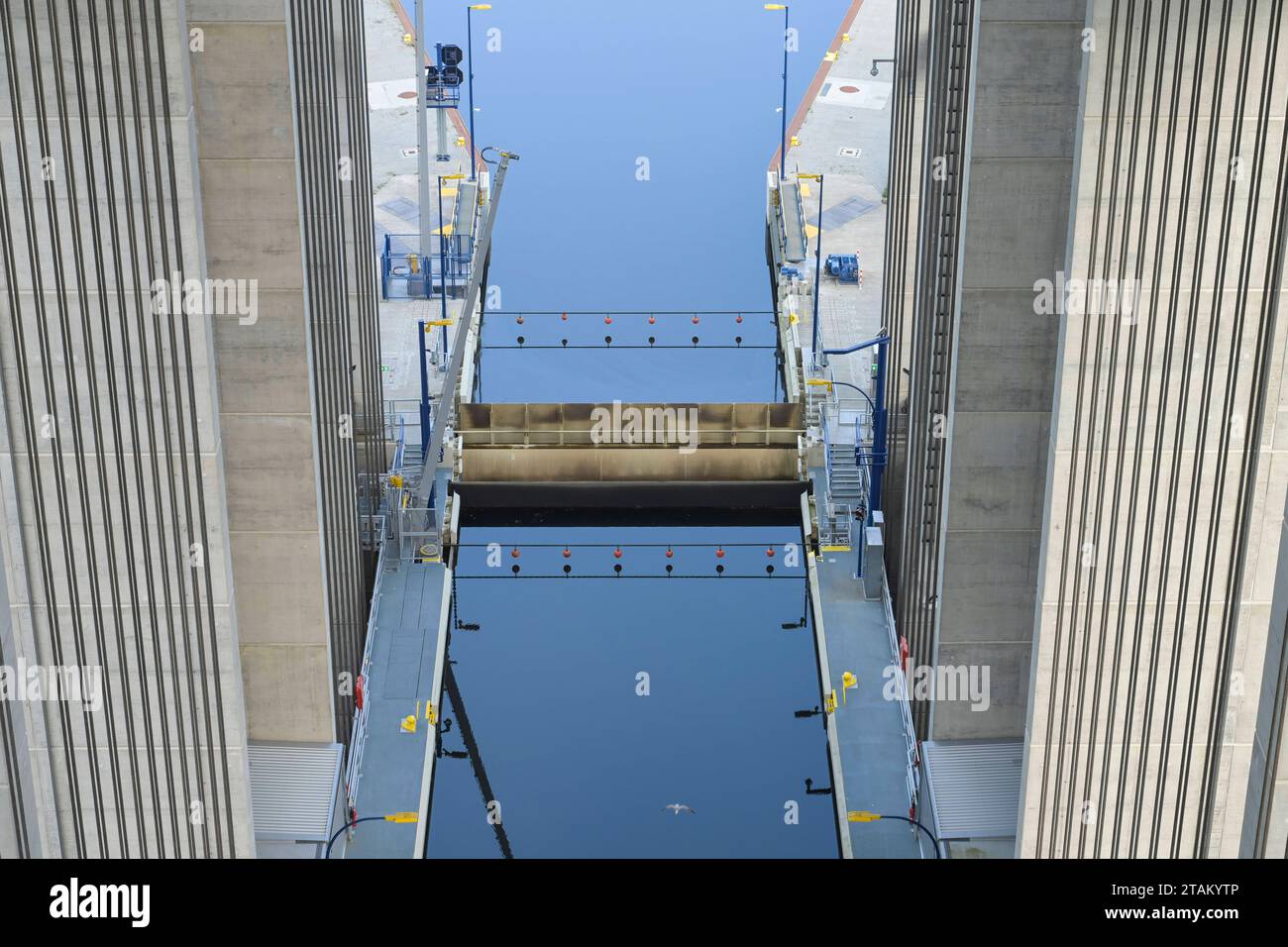 Blick in den Trog, Neues Schiffshebewerk Niederfinow Nord, Brandenburg ...