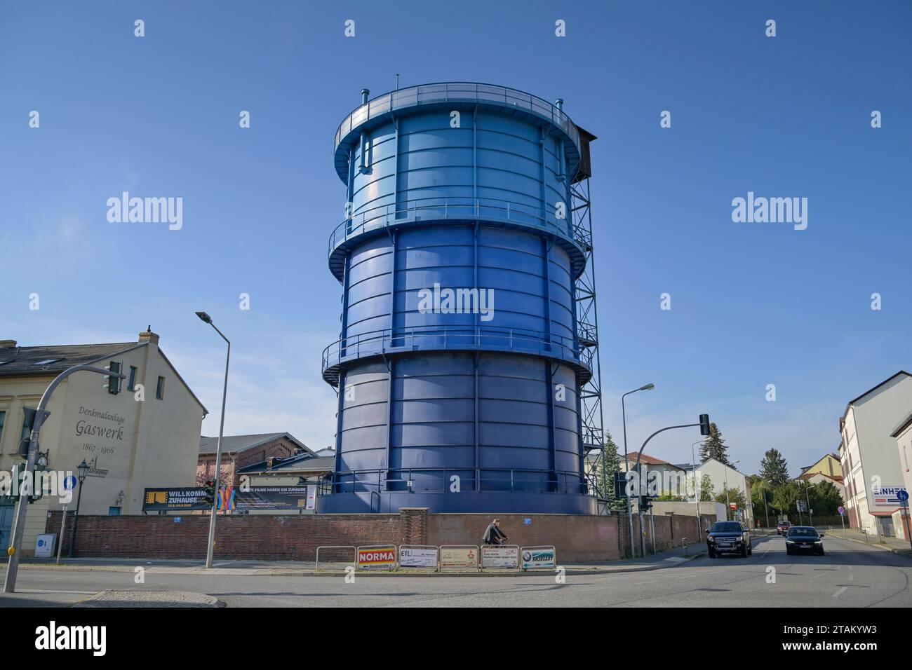 Blauer Gaskessel, Altes Gaswerk, Heinersdorfer Straße, Bernau ...