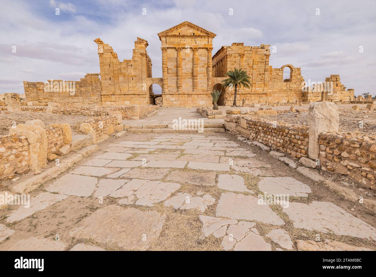 Sbeitla, Subaytilah, Kasserine, Tunisia. Capitoline temples at the ...