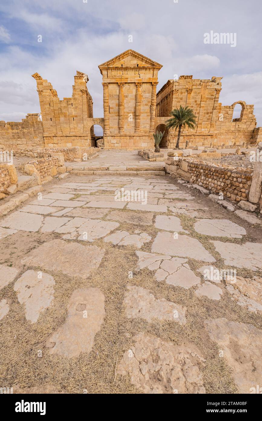 Sbeitla, Subaytilah, Kasserine, Tunisia. Capitoline temples at the ...