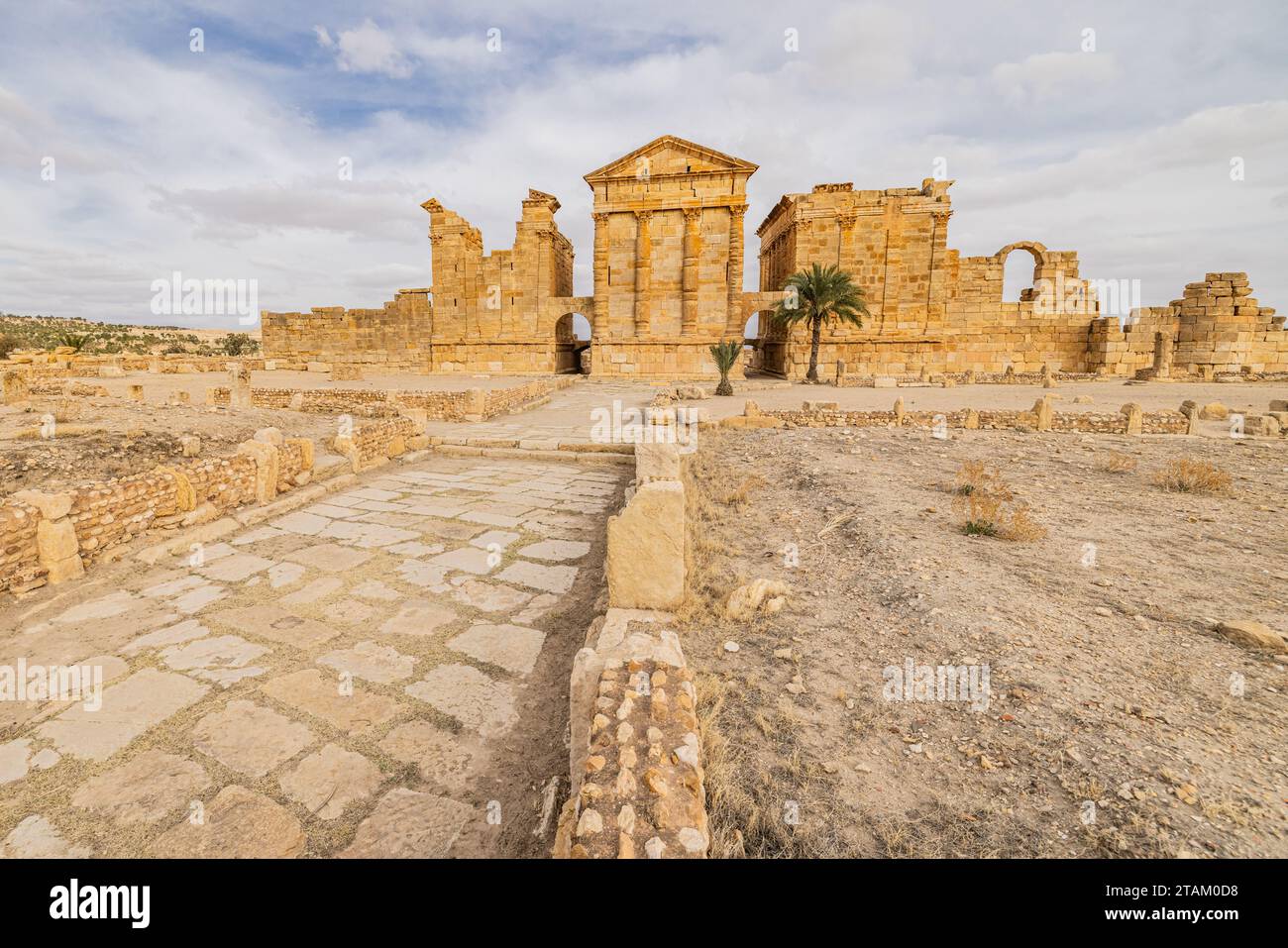 Sbeitla, Subaytilah, Kasserine, Tunisia. Capitoline temples at the ...