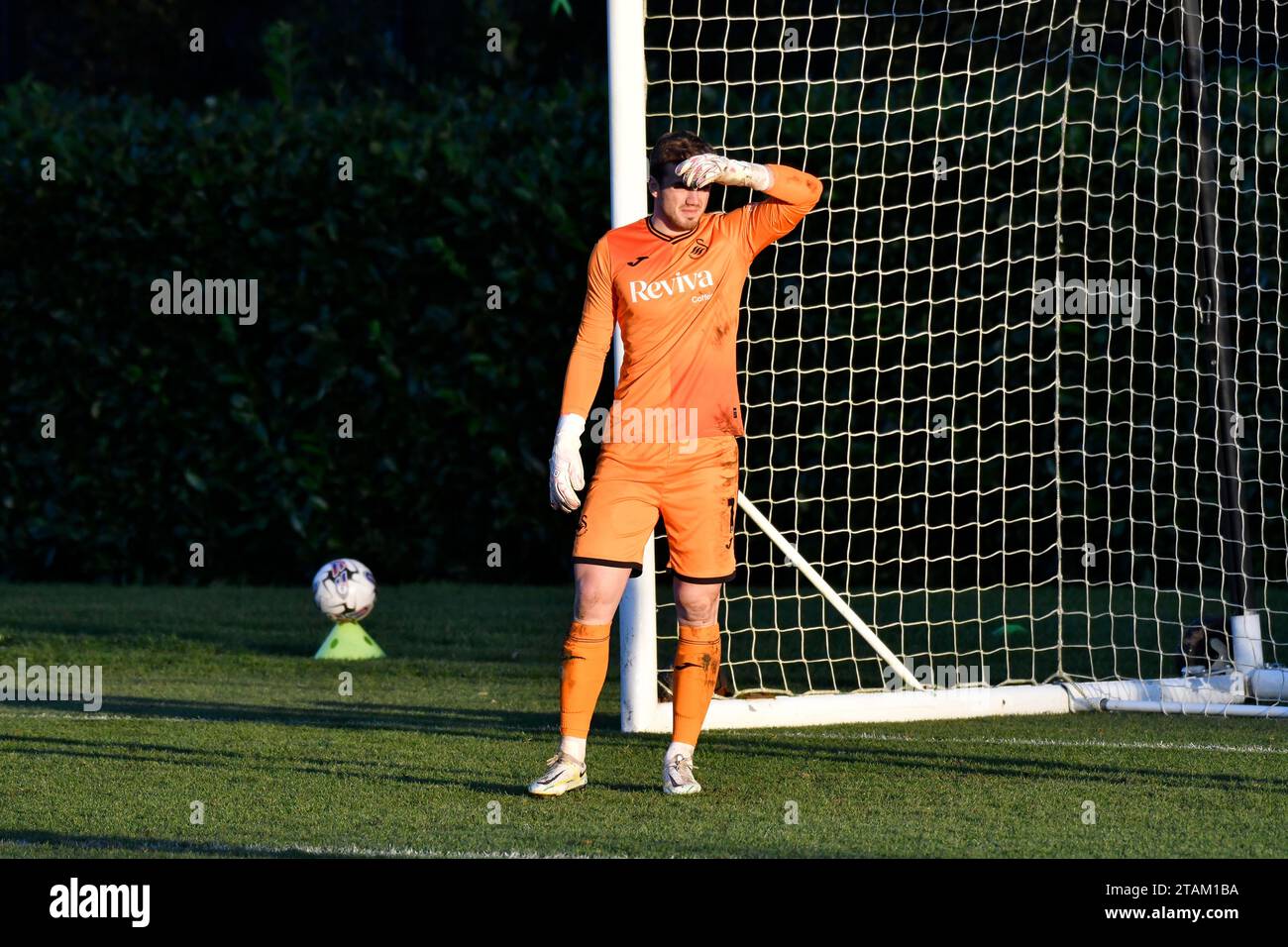 Swansea, Wales. 1 December 2023. Goalkeeper Archie Matthews of Swansea ...