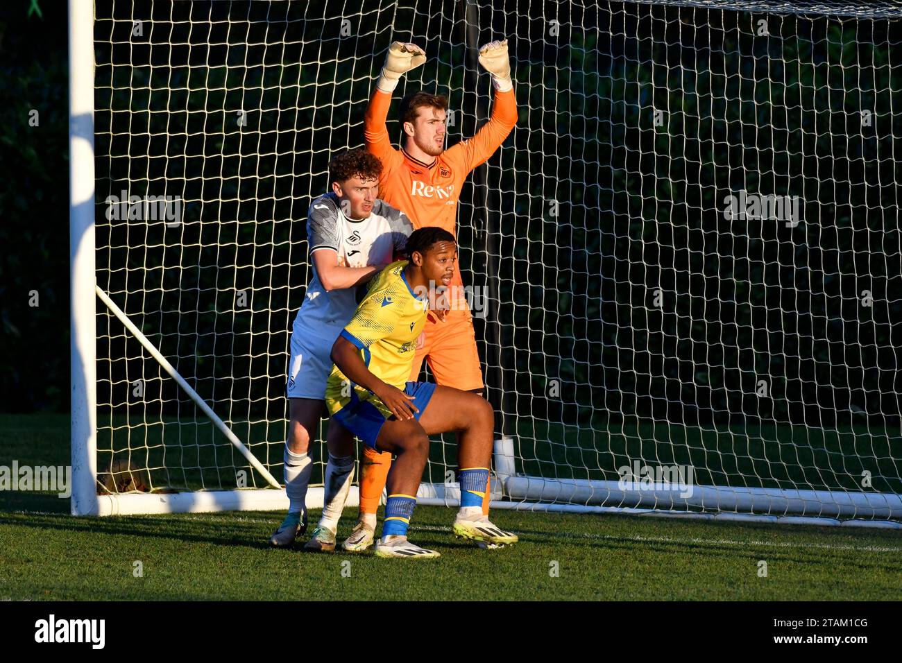 Swansea, Wales. 1 December 2023. Goalkeeper Archie Matthews of Swansea ...