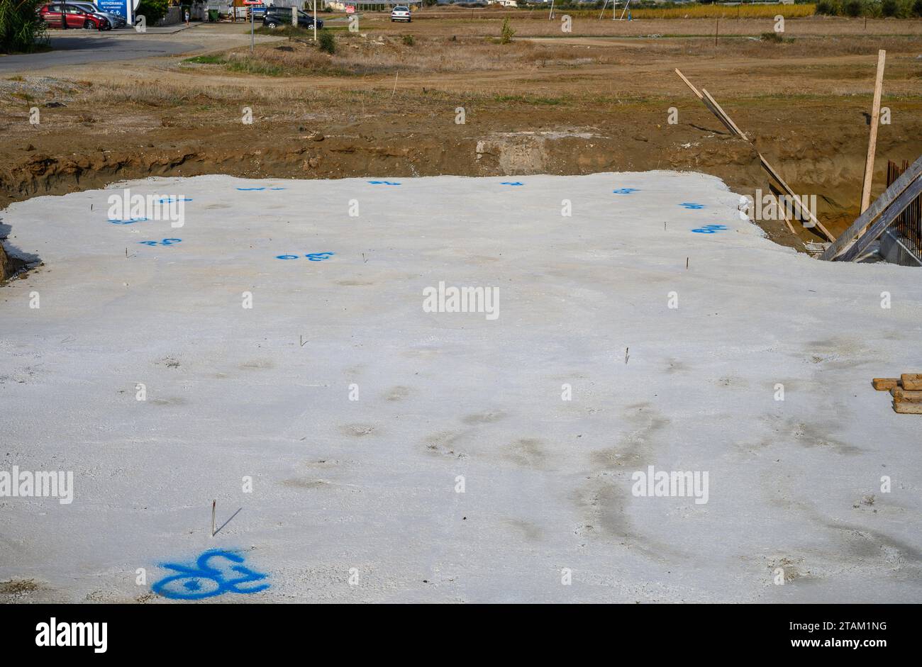 pouring the foundation of a residential building in Cyprus 2 Stock ...
