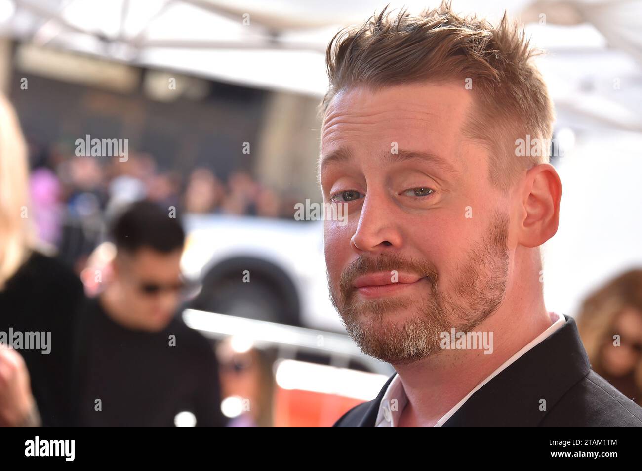 Macaulay Culkin attends a ceremony honoring him with a star on the ...