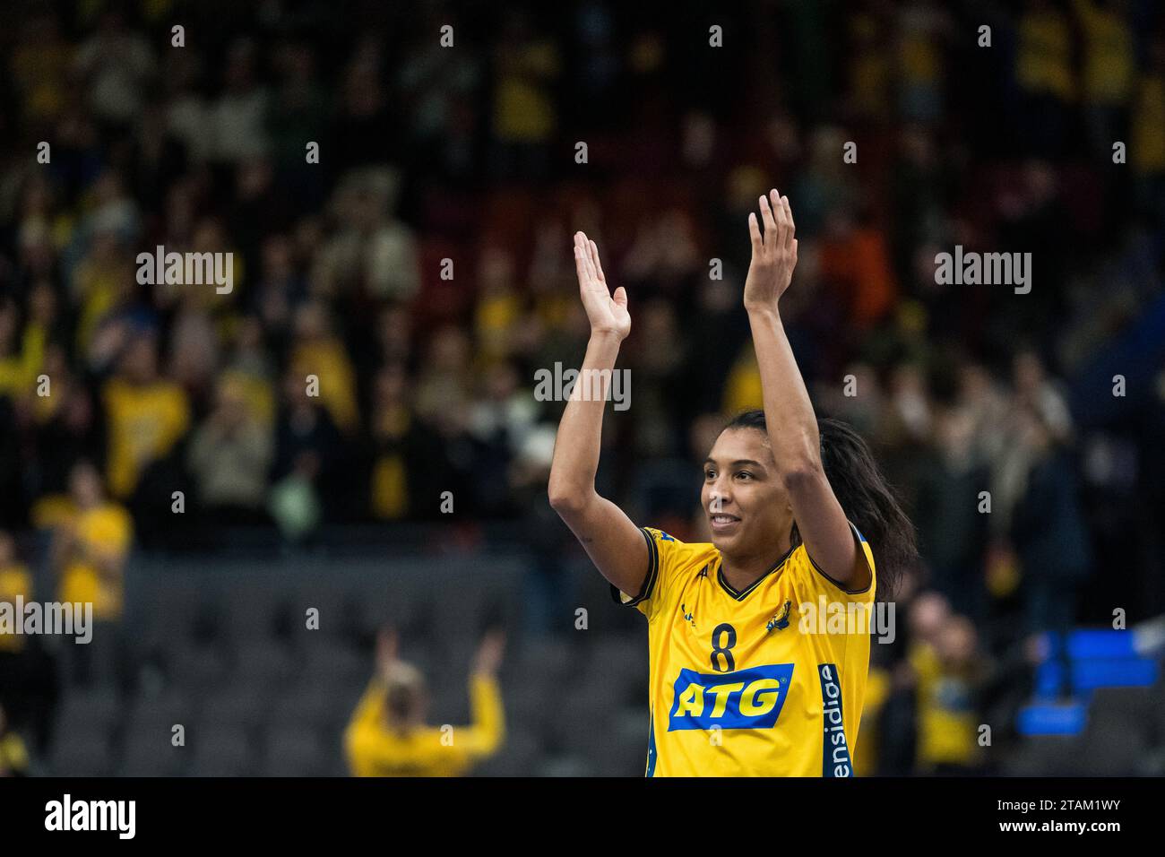 Jamina Roberts of, Sweden. , . celebrates after the IHF Women's World ...