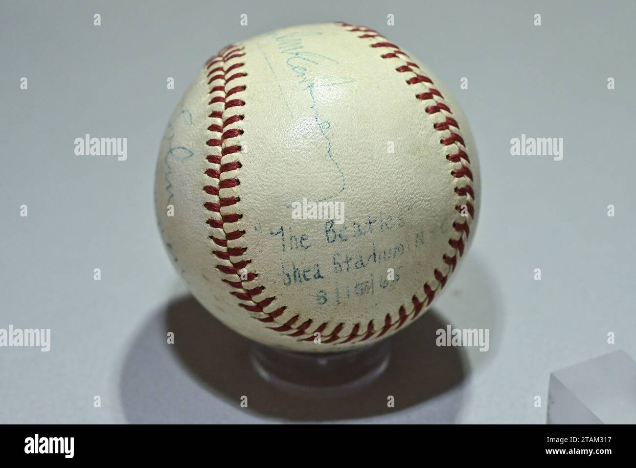 A "1965 The Beatles Band Member Autographed Baseball From Shea Stadium ...