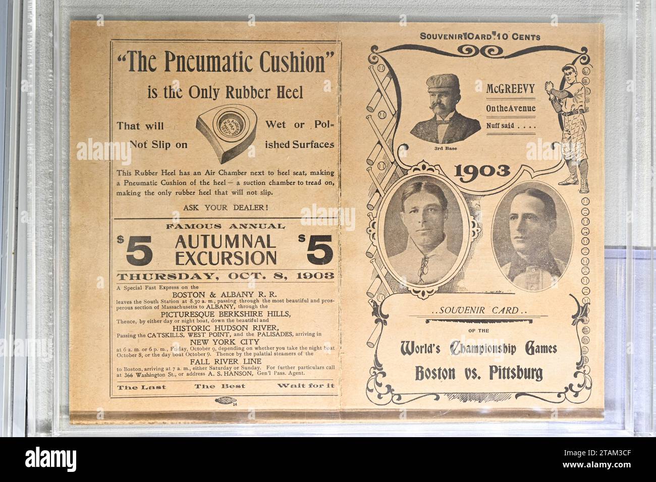 A 1903 World Series program on display during "The Geddy Lee Collection ...