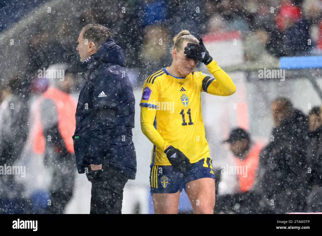 Stina Blackstenius of, Sweden. , . looks dejected during the UEFA Women ...
