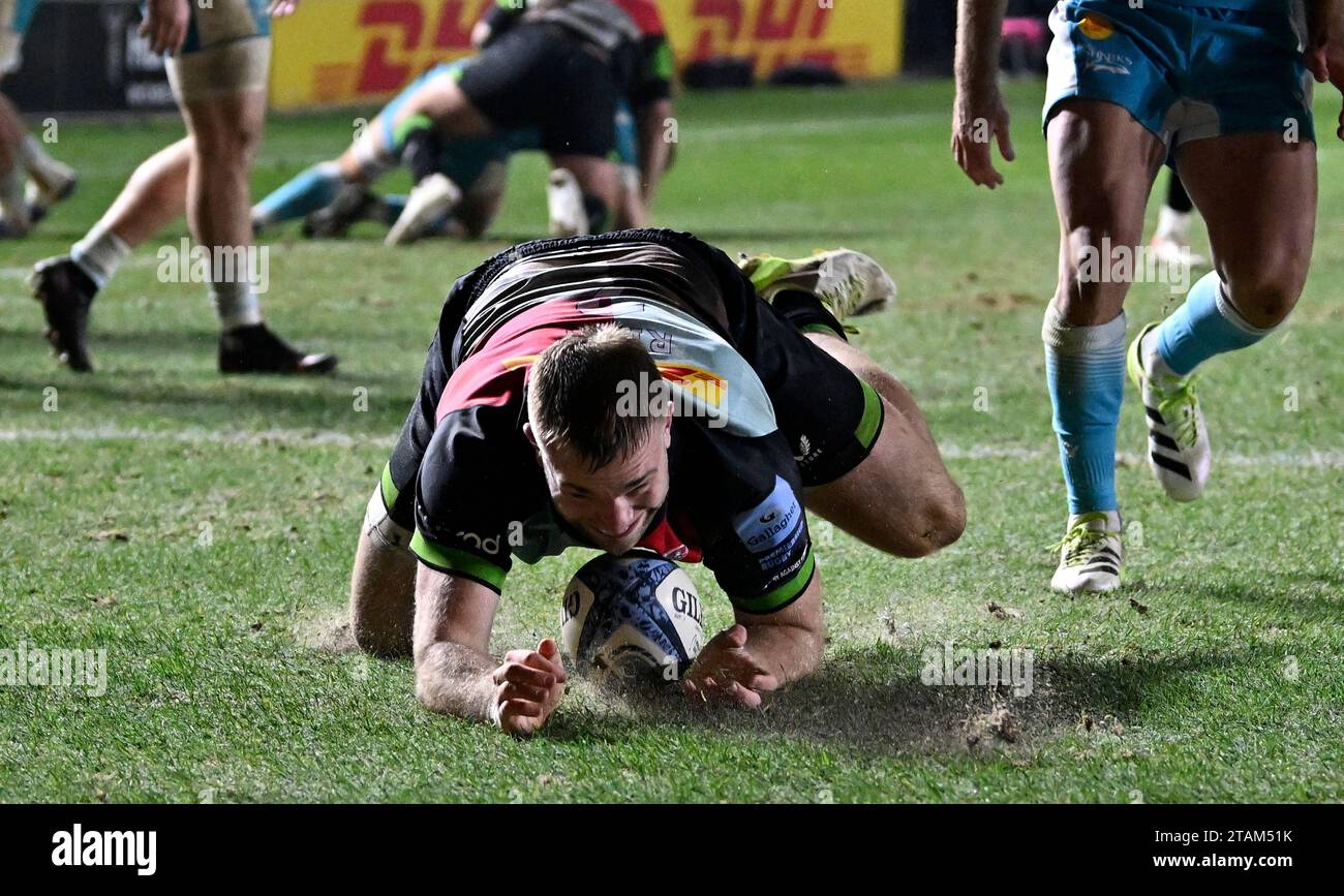 Twickenham, United Kingdom. 01st Dec, 2023. Premiership Rugby ...