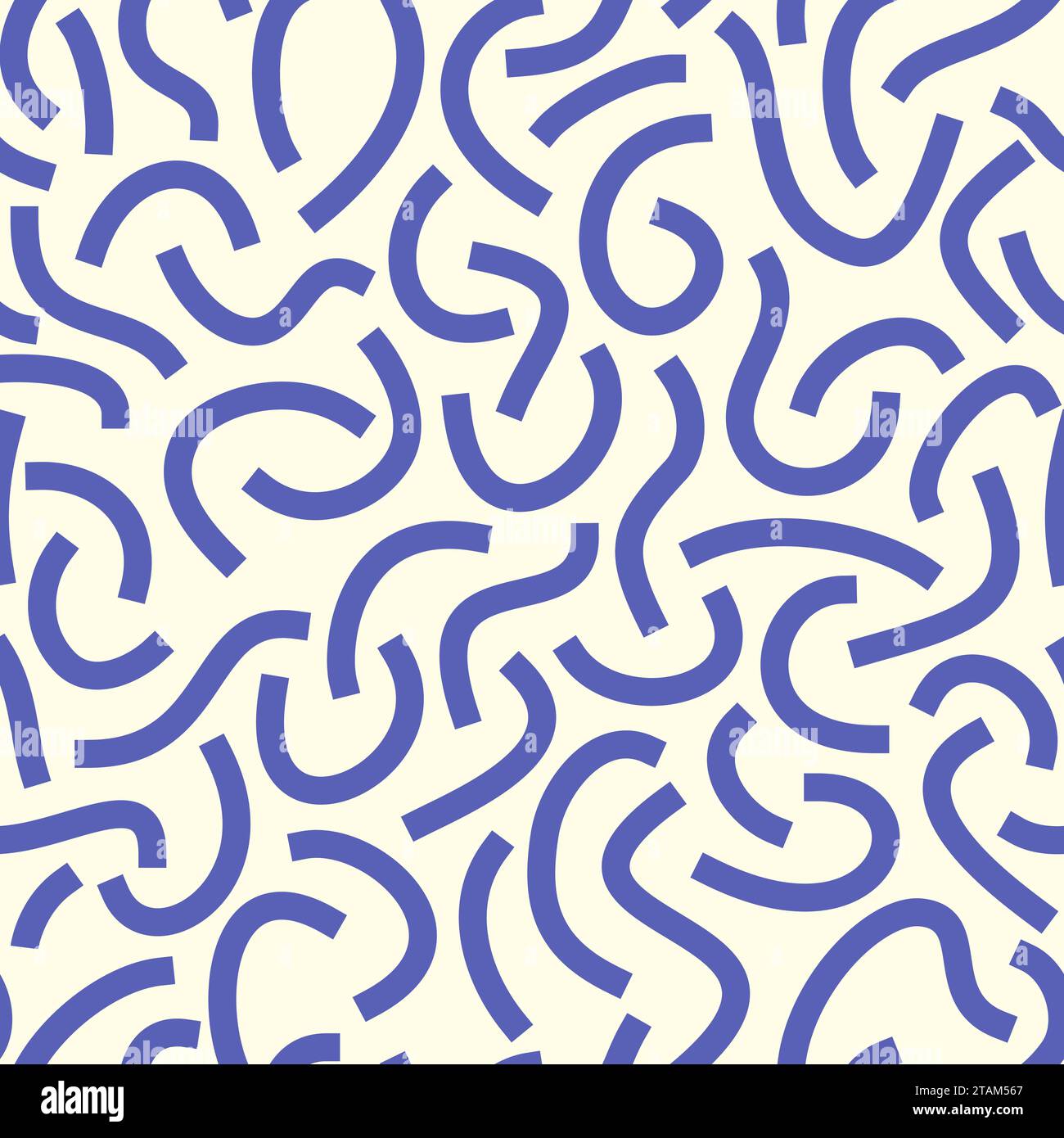 Blue curved lines isolated on white background. Bold Squiggles Stock ...