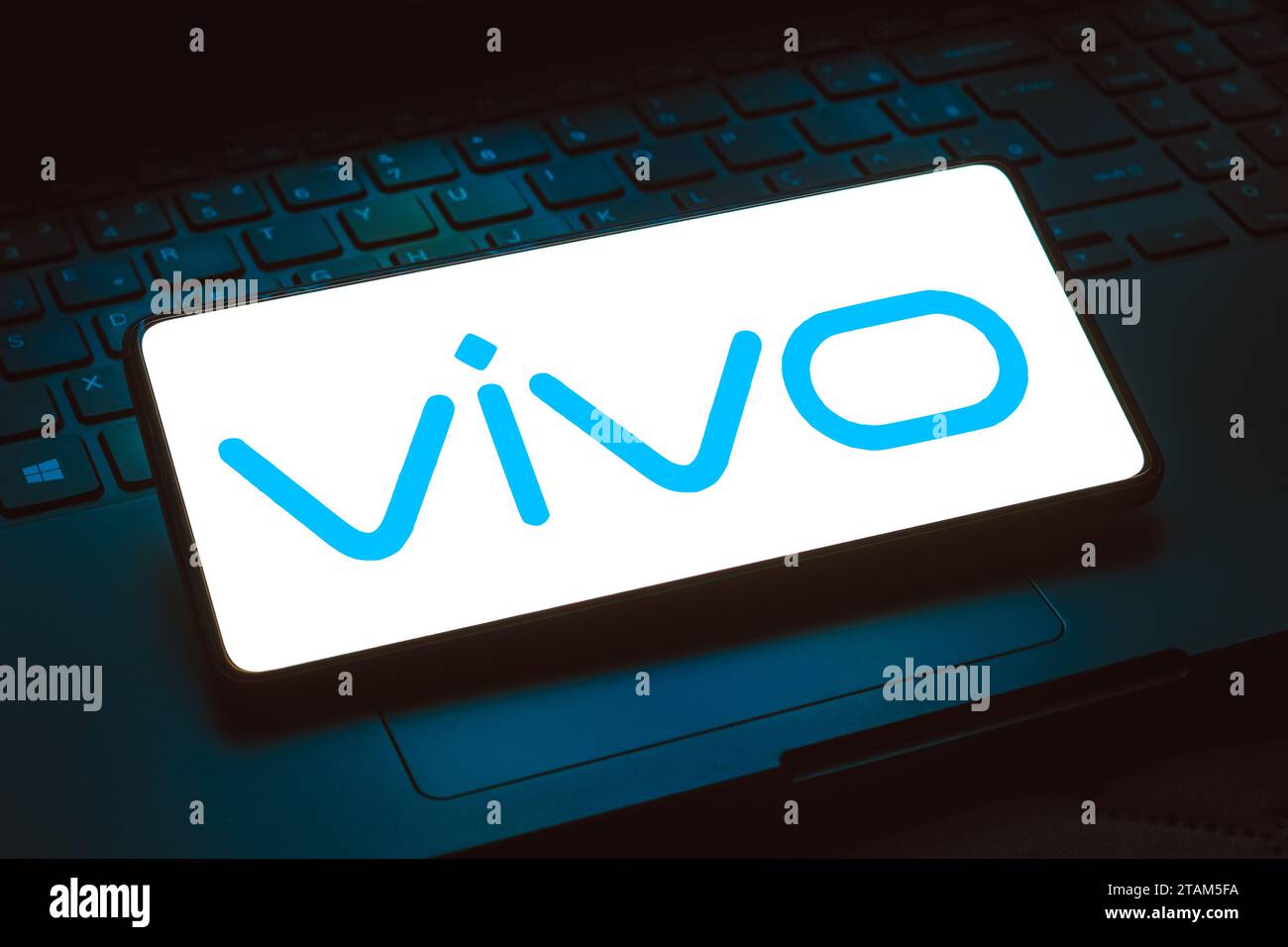 In this photo illustration, the Vivo logo is displayed on a smartphone ...