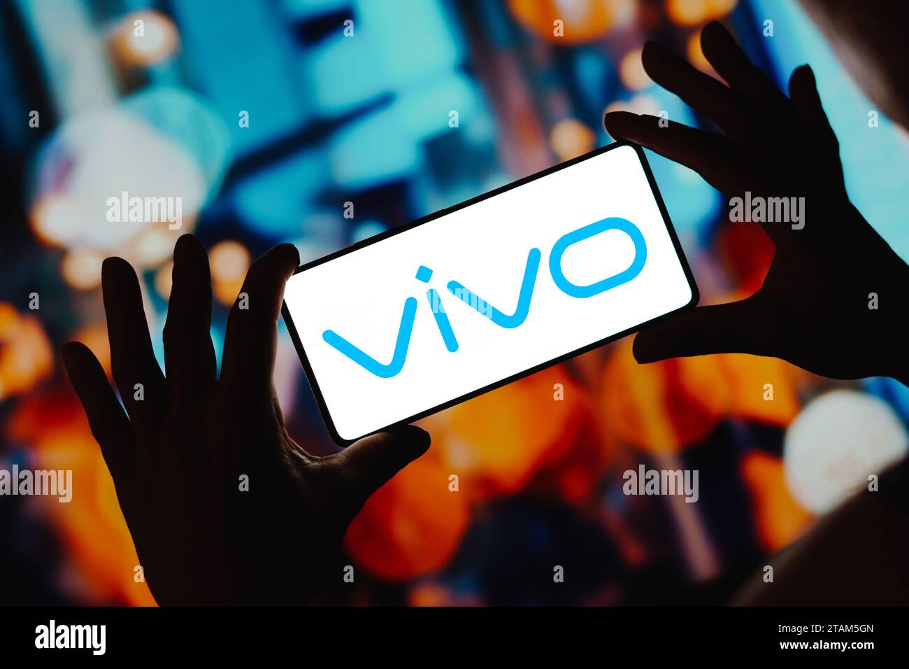 In this photo illustration, the Vivo logo is displayed on a smartphone ...