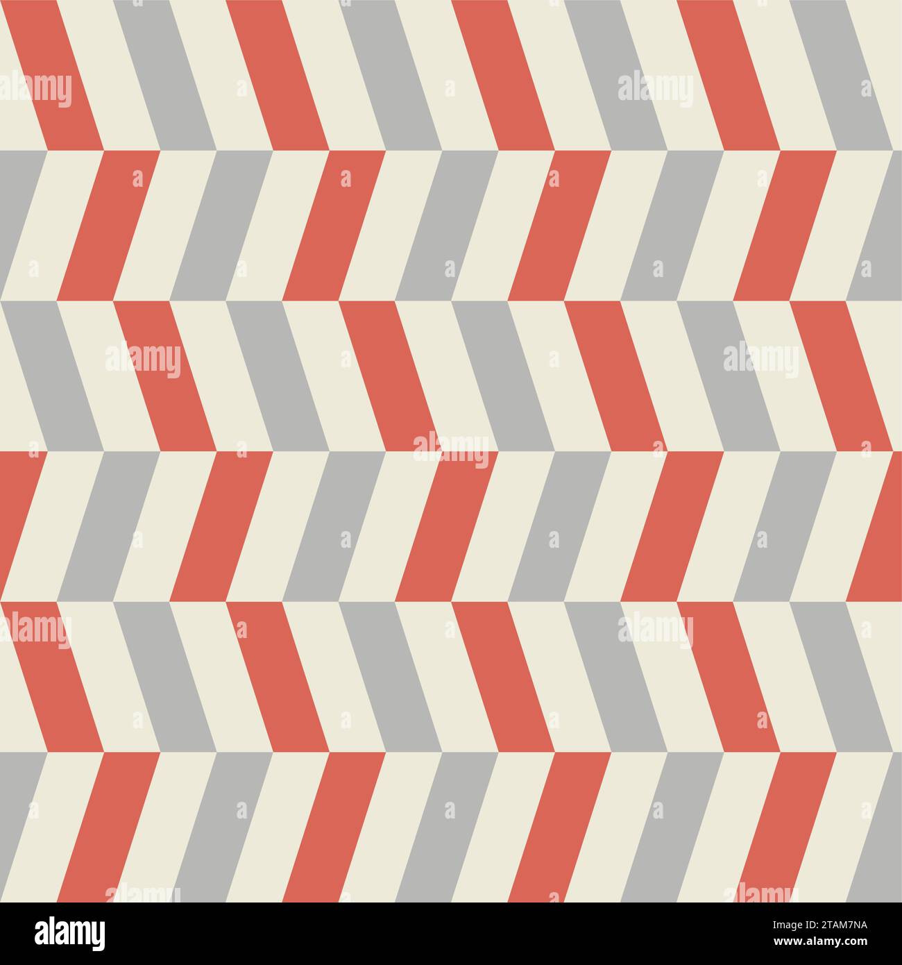 Abstract Horizontal Zigzag Retro Pattern in Red, Beige Colors ...