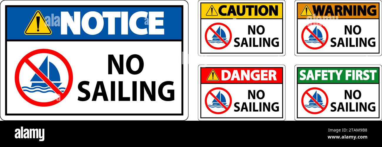 Water Safety Sign Attention, No Sailing Stock Vector Image & Art - Alamy