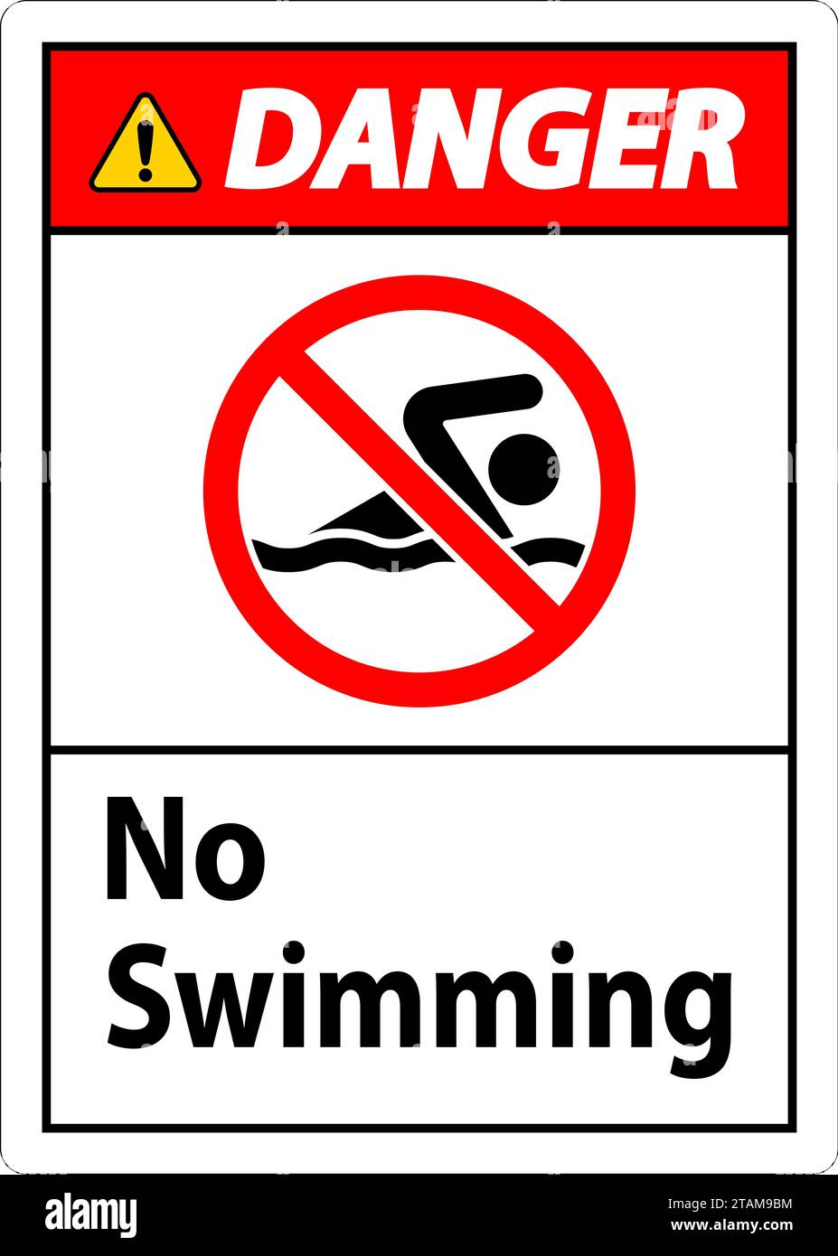 Danger Sign No Swimming Stock Vector Image & Art - Alamy