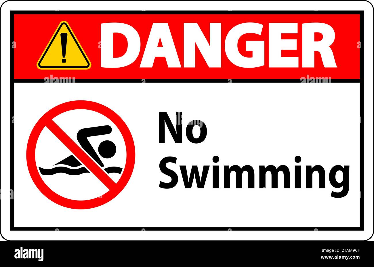 Danger Sign No Swimming Stock Vector Image & Art - Alamy