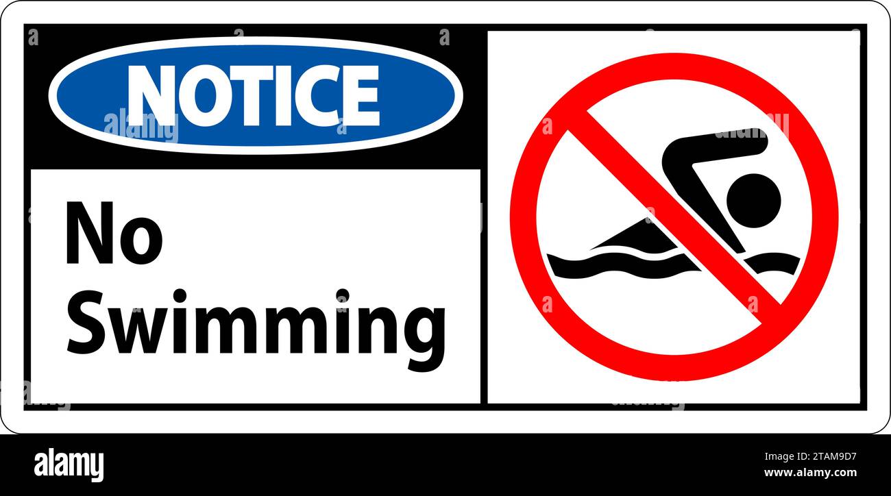 Notice Sign No Swimming Stock Vector Image & Art - Alamy