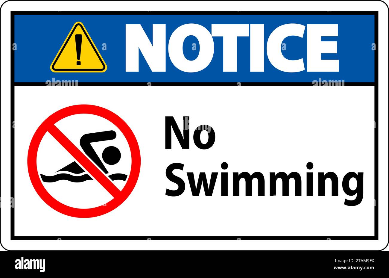 Notice Sign No Swimming Stock Vector Image & Art - Alamy
