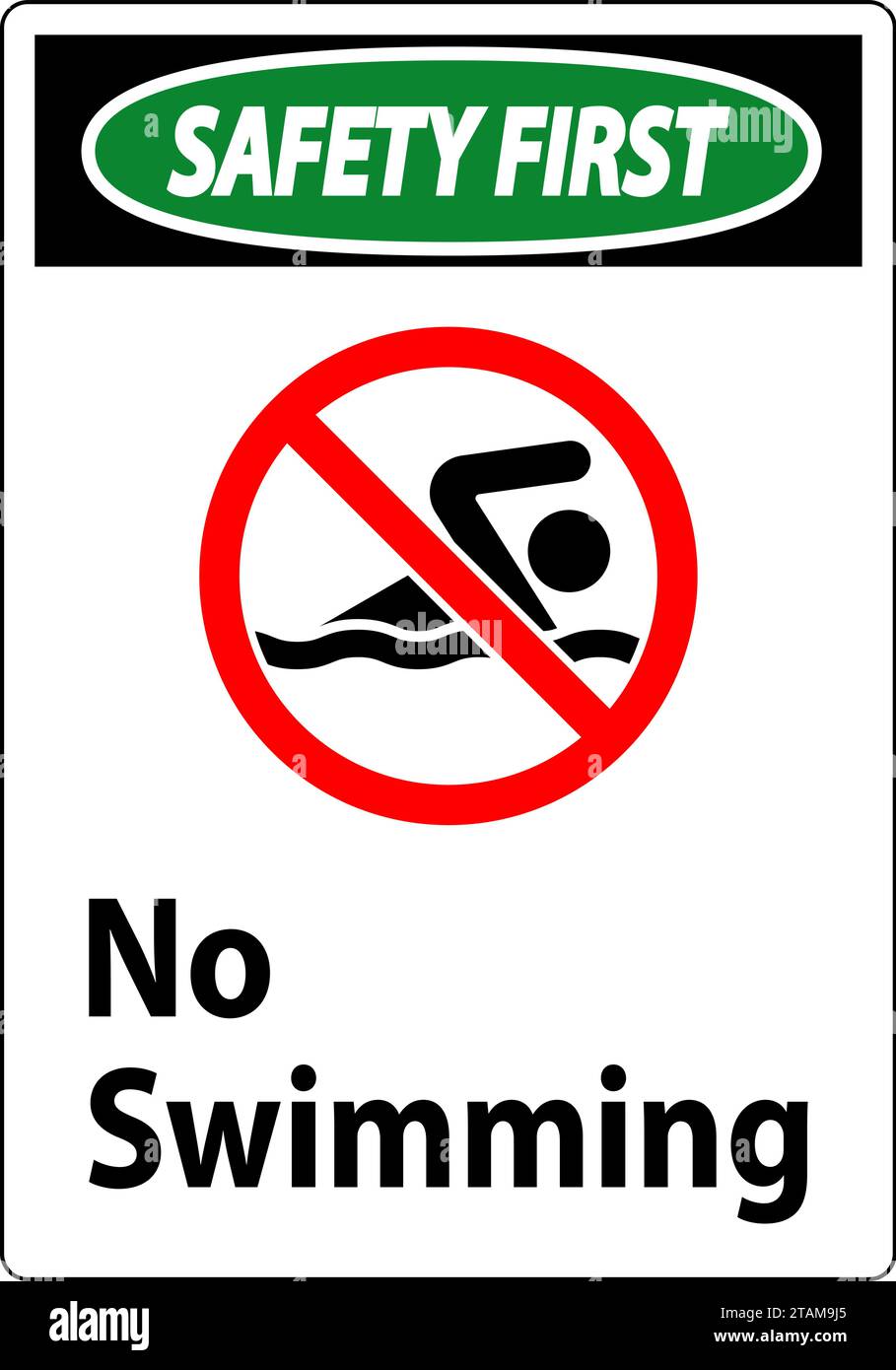 Safety First Sign No Swimming Stock Vector Image & Art - Alamy