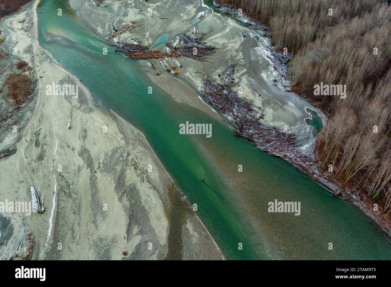 River flow in the Valley. Canadian Nature Landscape. Aerial Stock Photo ...