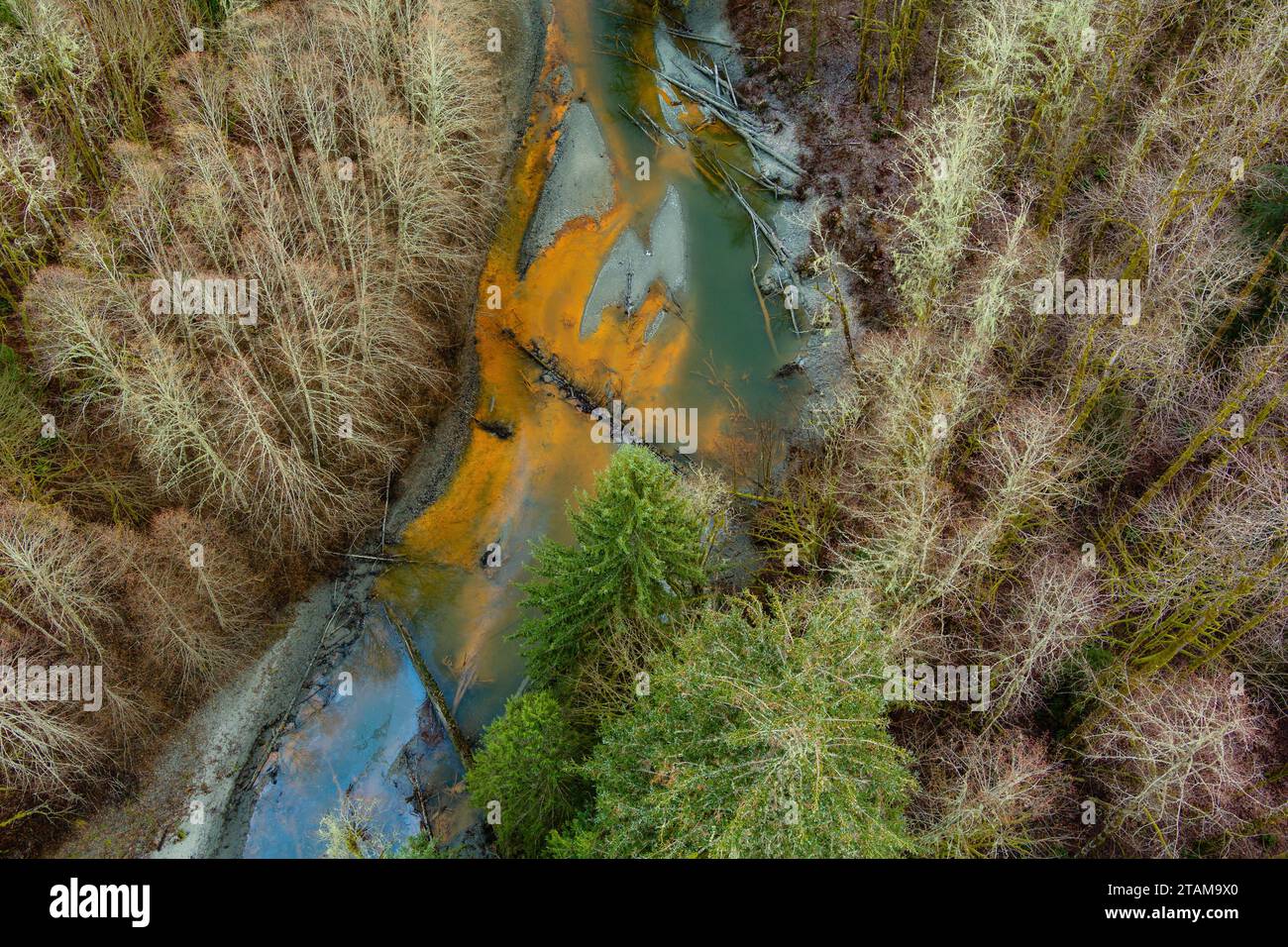 River flow in the Valley. Canadian Nature Landscape. Aerial Stock Photo ...