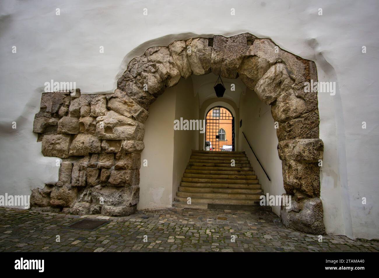 Regensburg, Bavaria – DE – June 5, 2023 Horizontal view of remains of ...