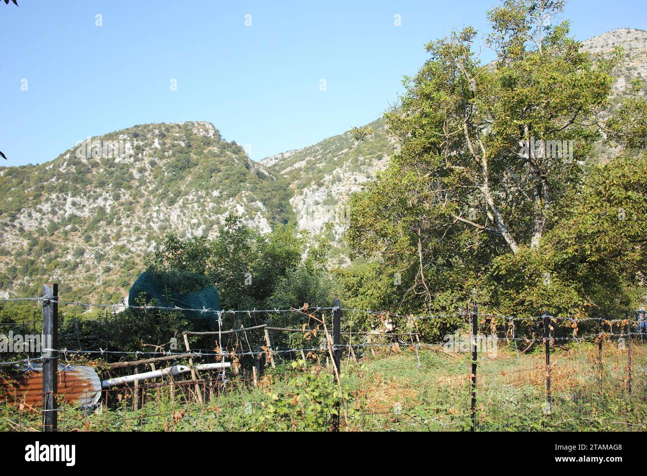 TSEPELOVO, EPIRUS, GREECE - AUGUST 27, 2023: Panorama of Village of ...