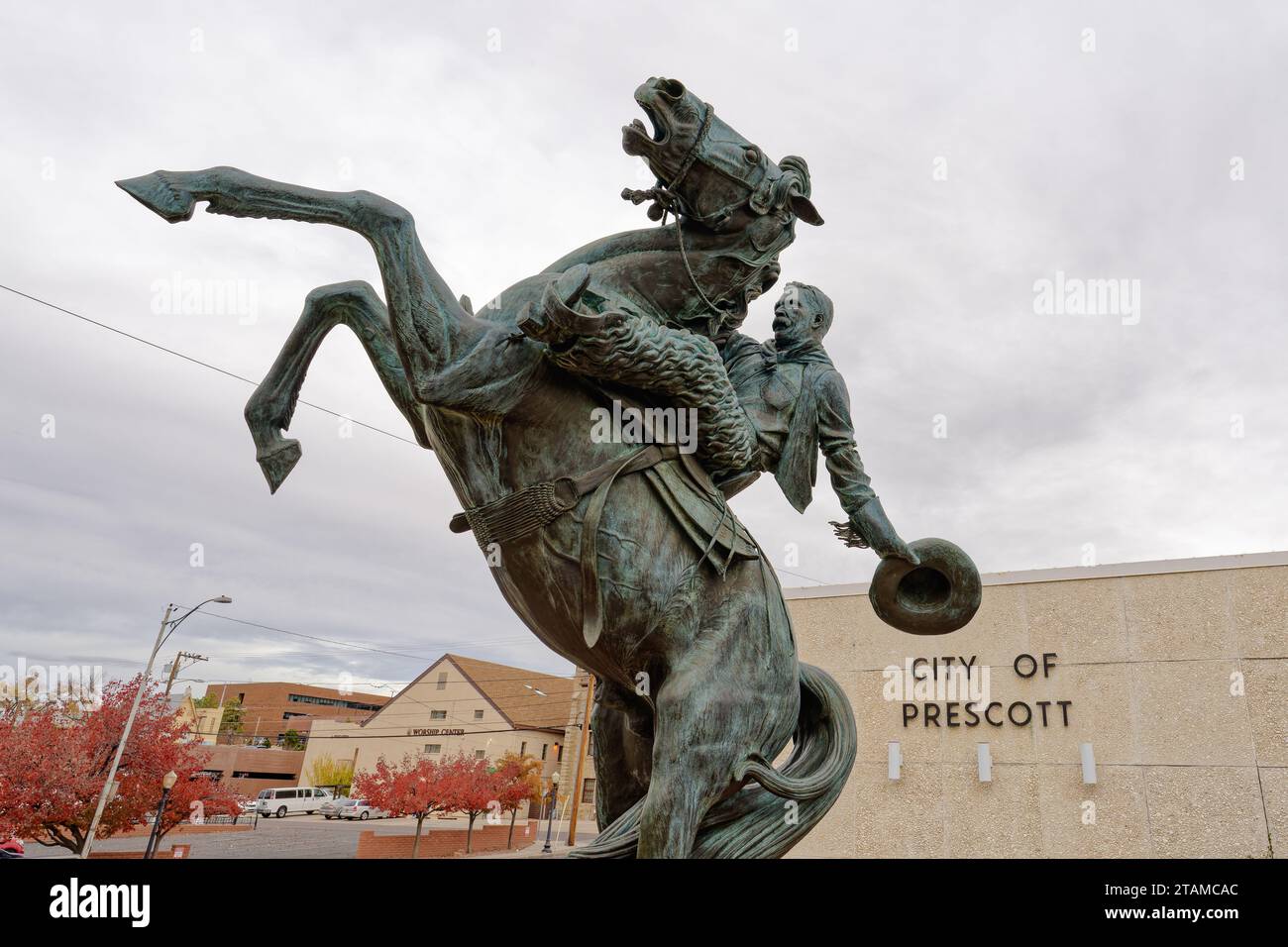 Prescott, AZ - Nov. 15, 2023: "Early Rodeo" bronze sculpture by Richard ...