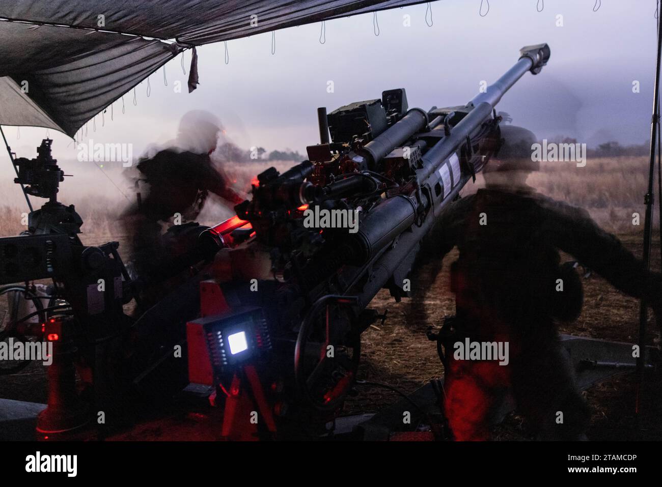 U.S. Marines prepare to fire an M777 Howitzer during Artillery ...