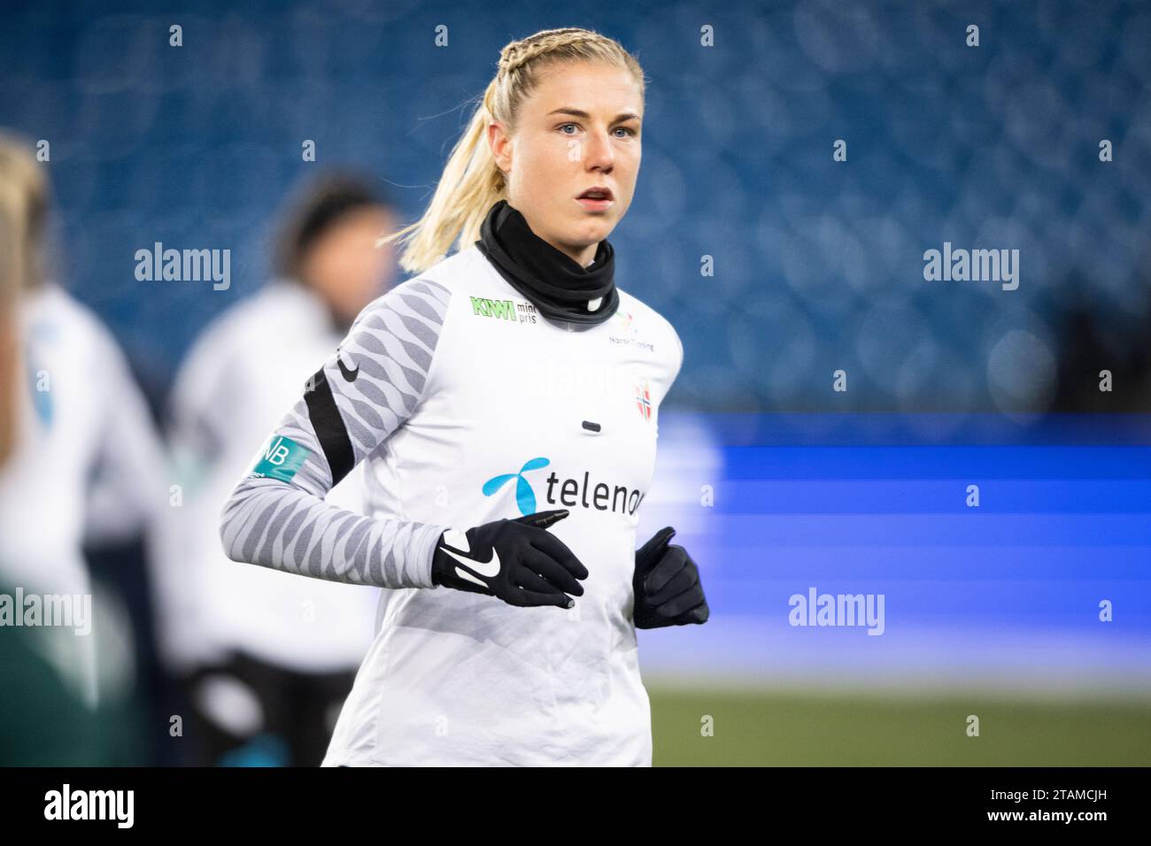 Oslo, Norway. 01st Dec, 2023. Sophie Roman Haug of Norway is warming up ...