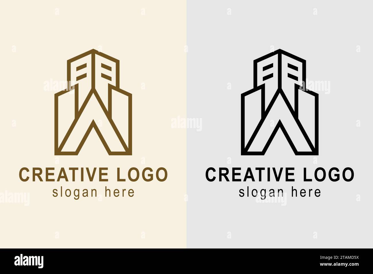 building logo. letter W logo with building. suitable for apartment logo ...