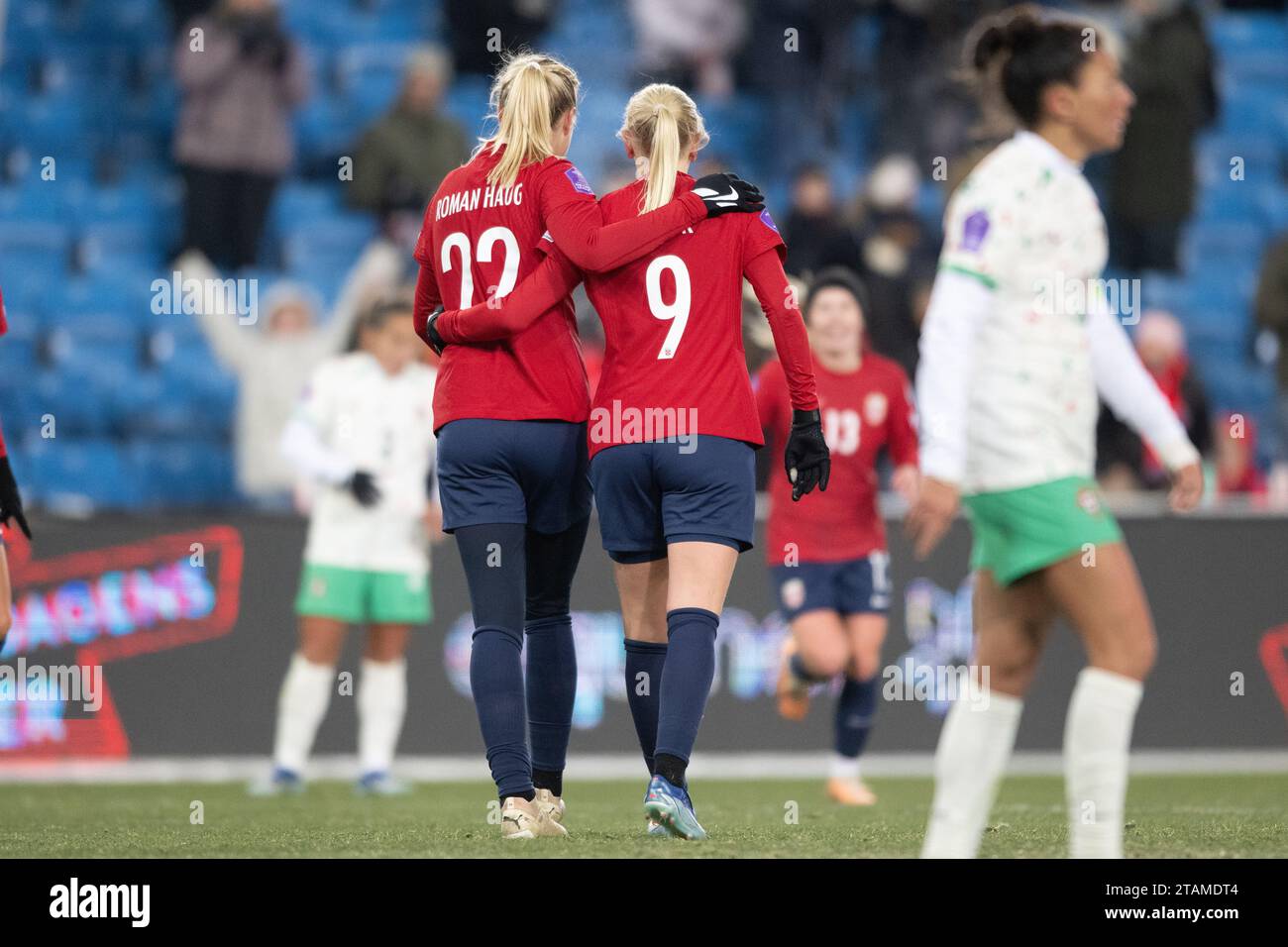 Oslo, Norway. 01st Dec, 2023. Sophie Roman Haug (22) and Karina Saevik ...