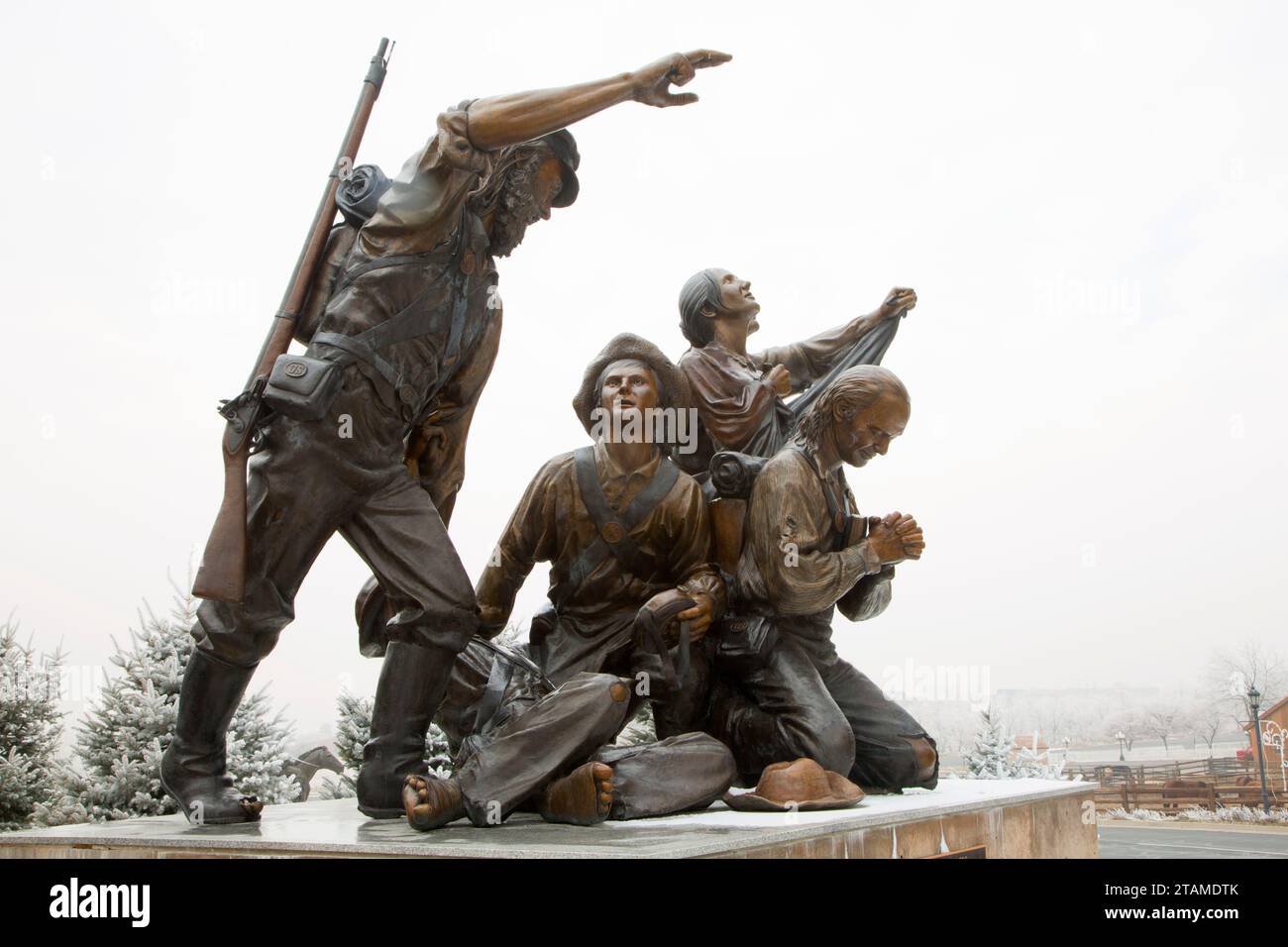 Duty Triumphs statue at Mormon Battalion Plaza, This is the Place ...