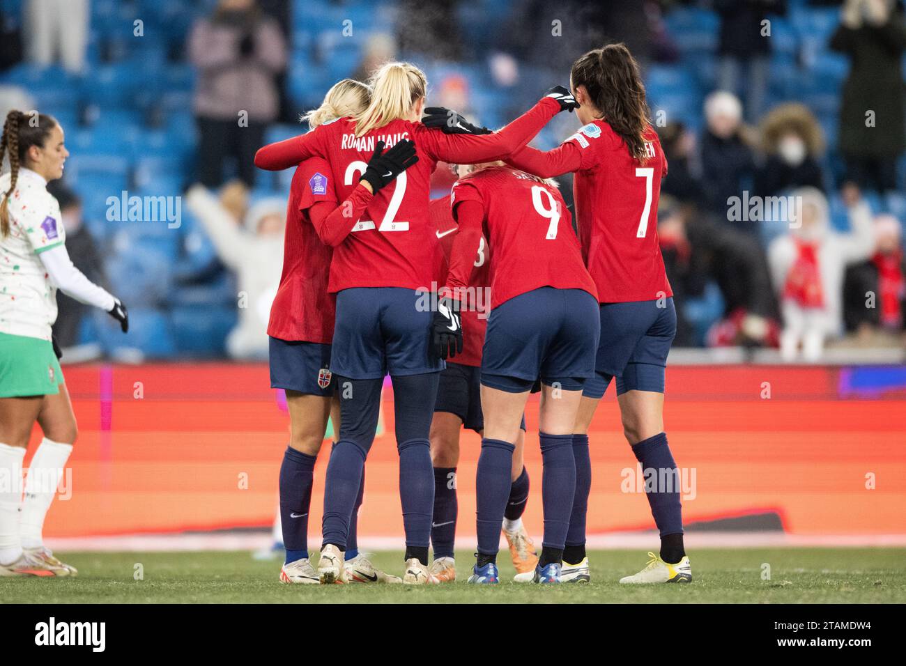 Oslo, Norway. 01st Dec, 2023. Sophie Roman Haug (22) of Norway scores ...