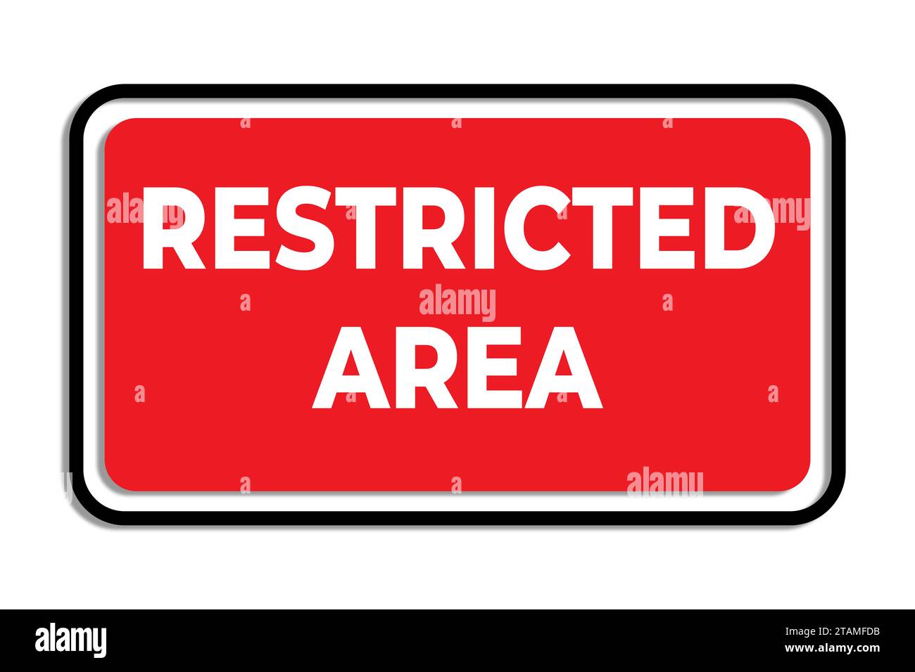 Sign with text Restricted Area on white background Stock Photo - Alamy
