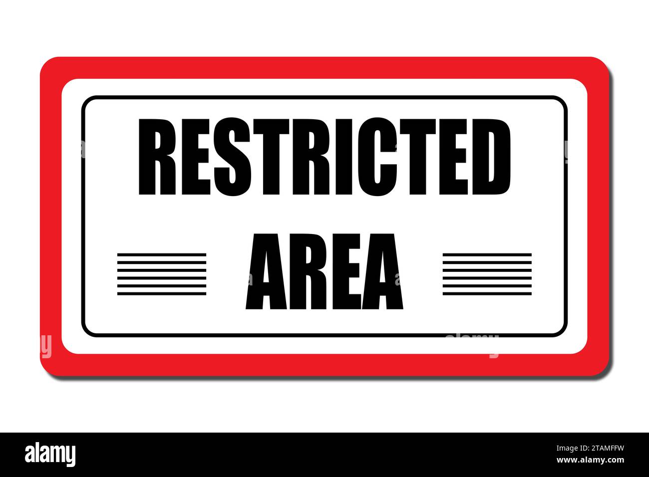 Sign with text Restricted Area on white background Stock Photo - Alamy