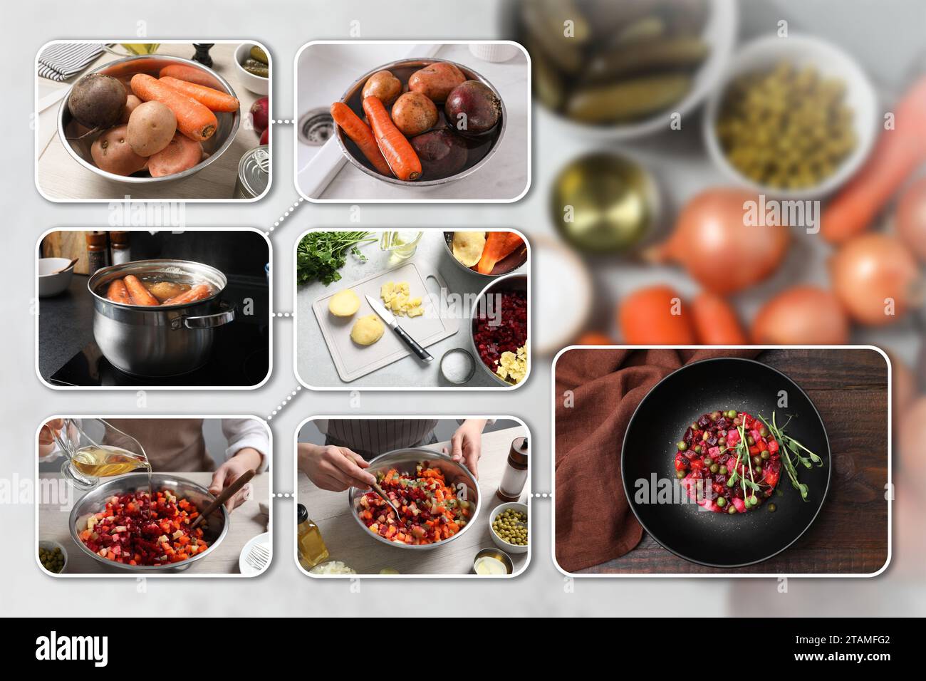 Step by step recipe of delicious vinaigrette salad, set with photos of ...