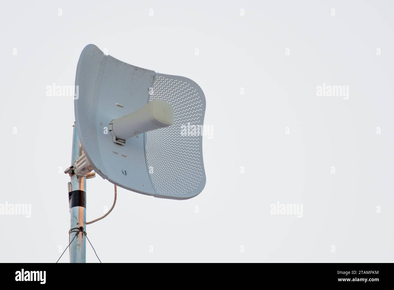 Internet satellite antenna placed on the roof of a house Stock Photo ...