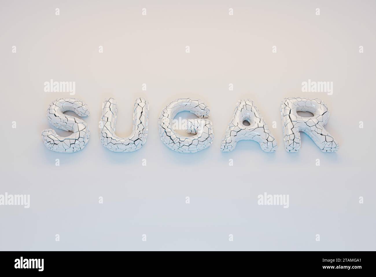 White 3D cracked word SUGAR on a white background Stock Photo - Alamy