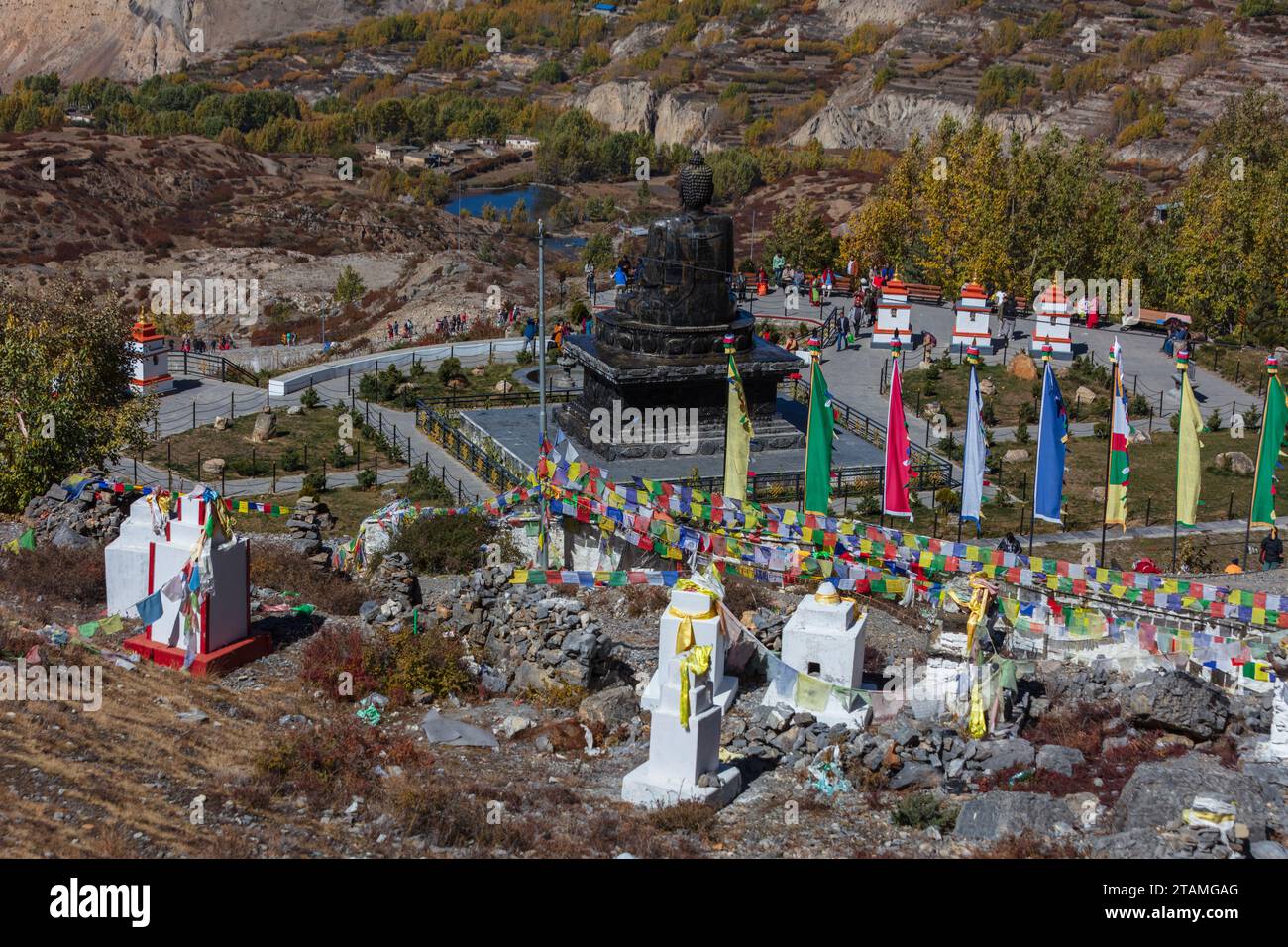Fields of prayer flags at Muktinath which is a sacred pilgrimage site ...