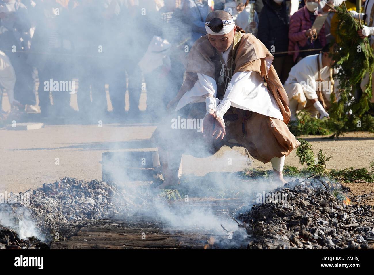 Kagawa, Japan - November 23th 2023: Sacred bonfires during Japanese ...