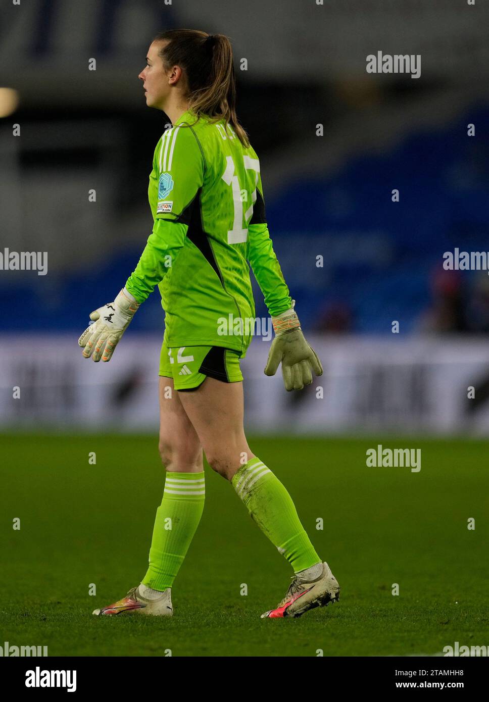 Cardiff,UK, 01 Dec 2023 Olivia Clark (Wales) in action during the UEFA ...