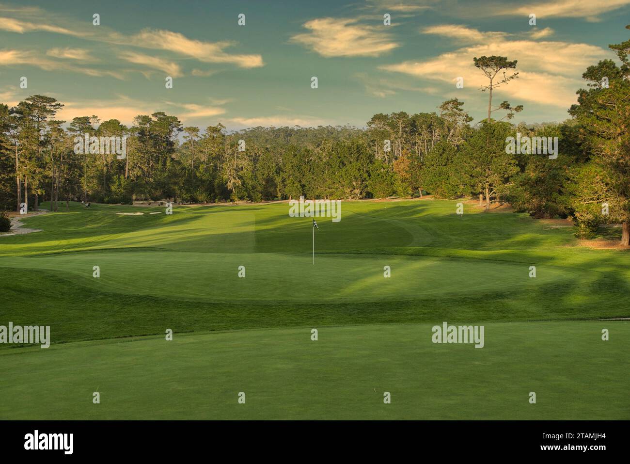 Pebble Beach, California, USA 1st December, 2023 The 9th green of the ...