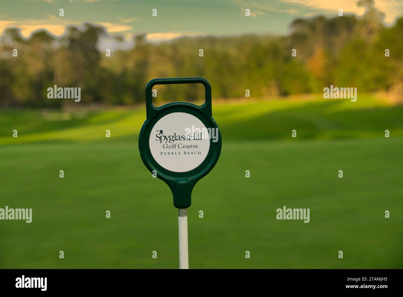 Pebble Beach, California, USA 1st December, 2023 The 9th green of the ...