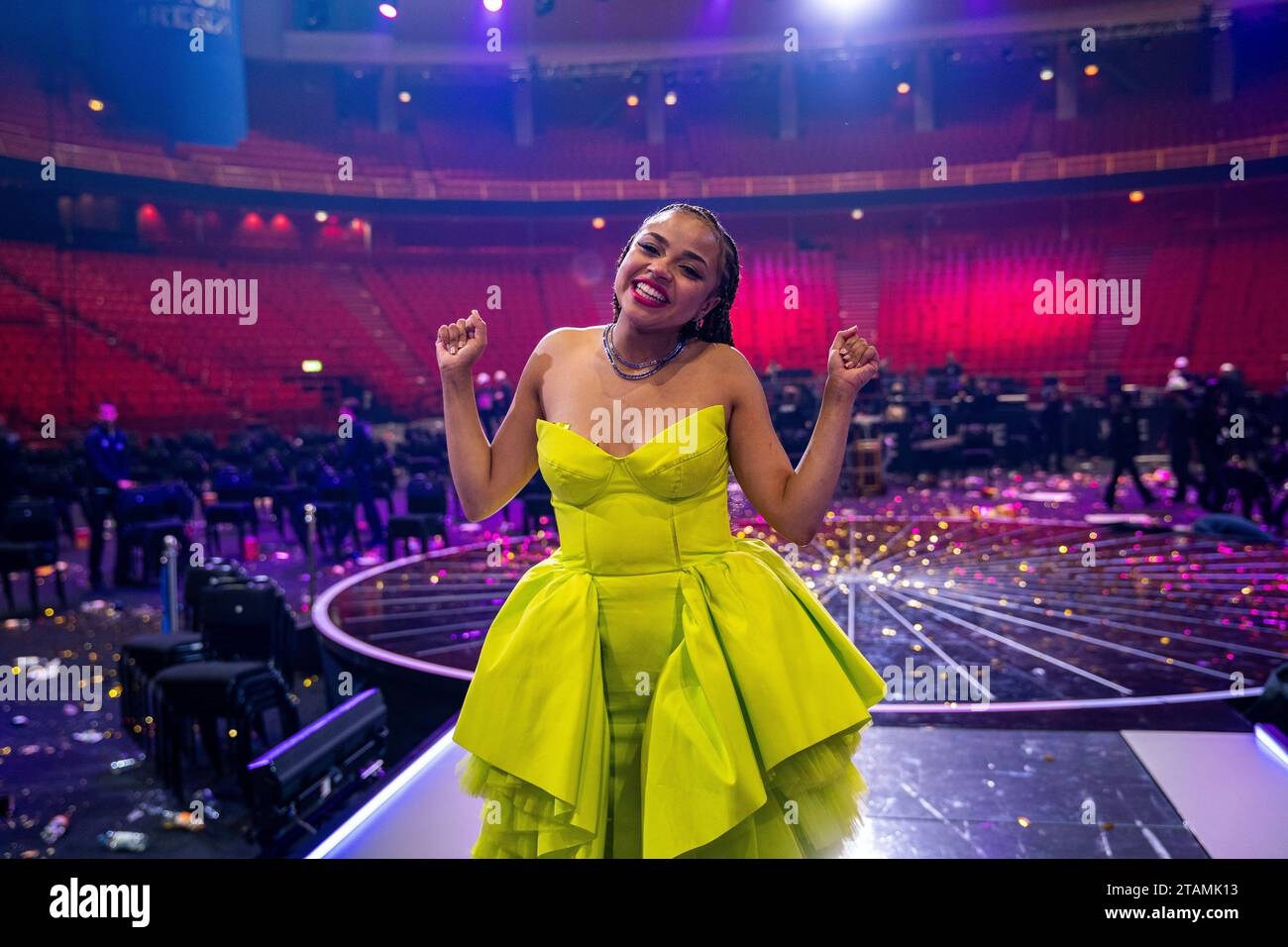 Stockholm, AVICII ARENA, Sweden, 12 2 2023, Idol Final. Cimberly ...