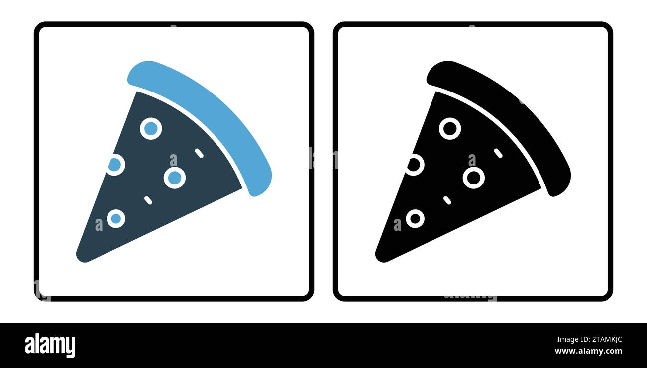 pizza slice icon. icon related to food. solid icon style, duo tone. simple vector design ...